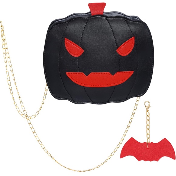 Bags | Halloween Pumpkin Purse Pumpkin Shoulder Bag Crossbody Bag Bat ...